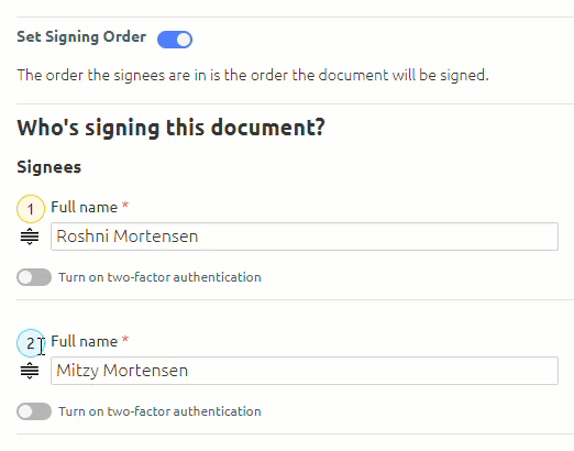 How do I send a document out for signing?