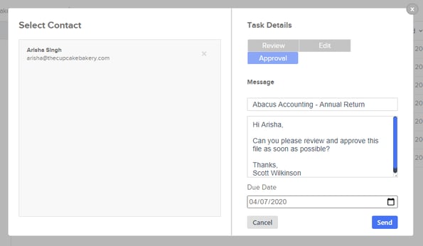 How do I share a file with my client?