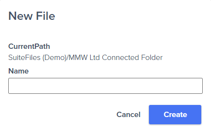 How do I create a file in Connect?