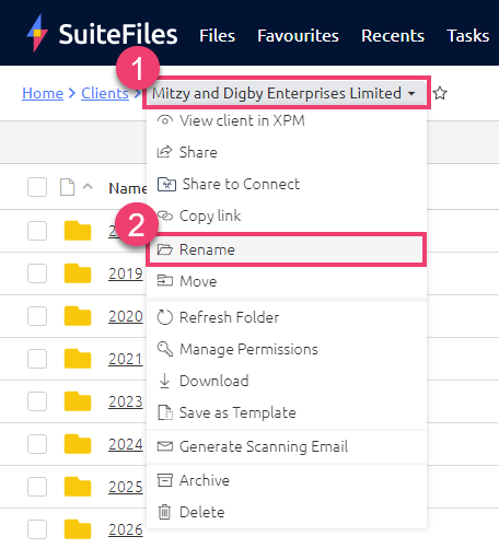 Does my client folder name in SuiteFiles have to match the Client Name ...
