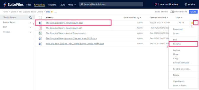 How to rename a file