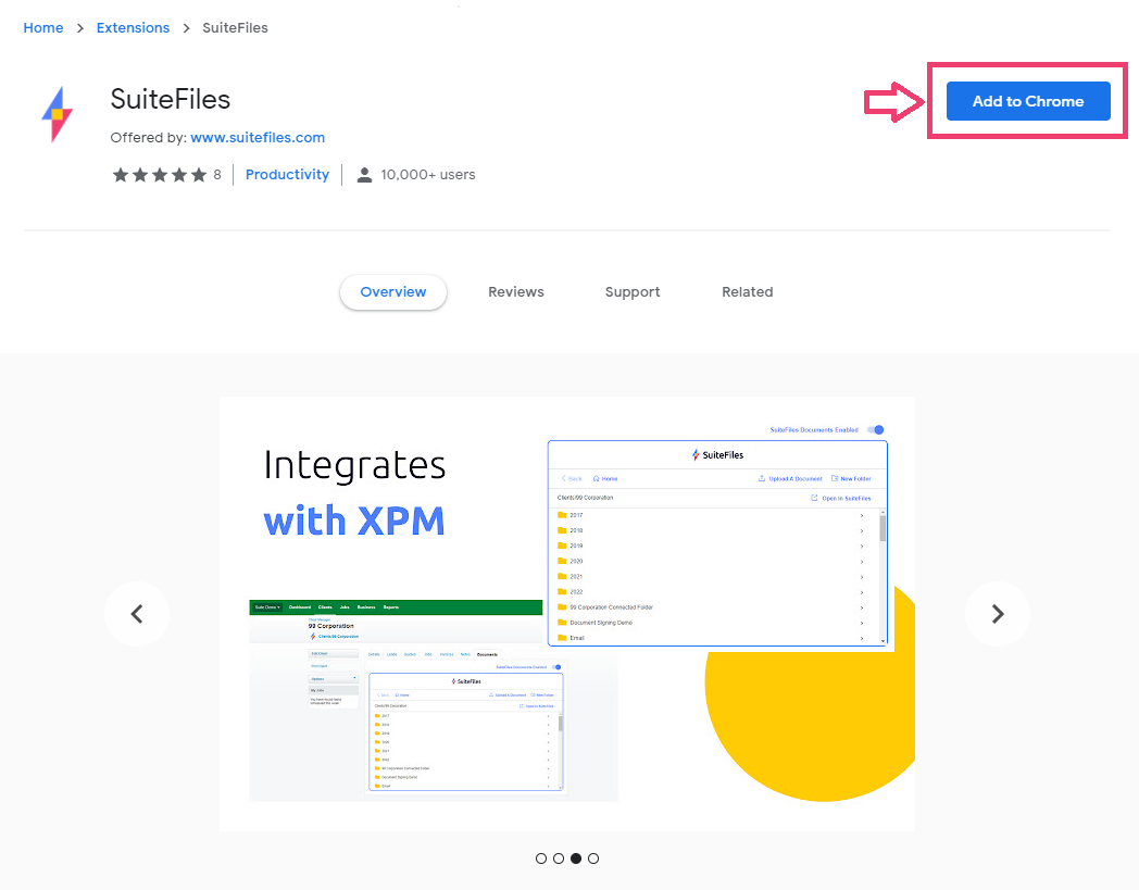 Installing the SuiteFiles Chrome extension