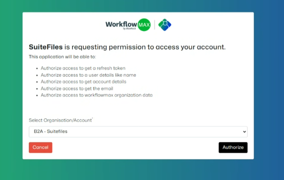 Setting up the WorkflowMax integration