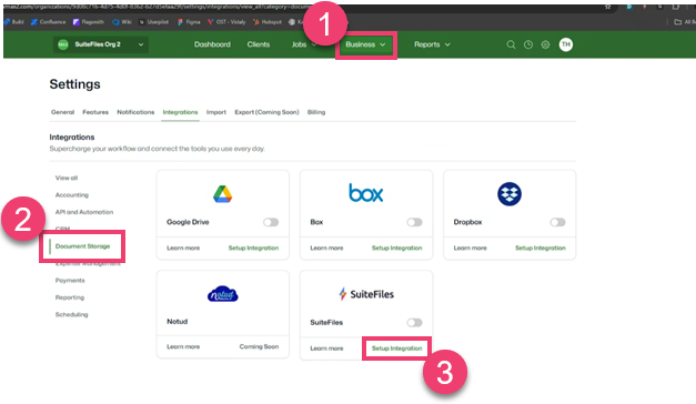 Setting up the WorkflowMax integration