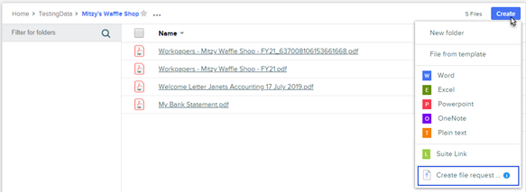 How do I request a file from my client?