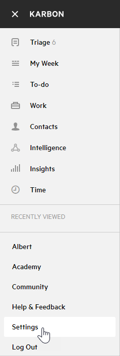 Setting up the Karbon integration