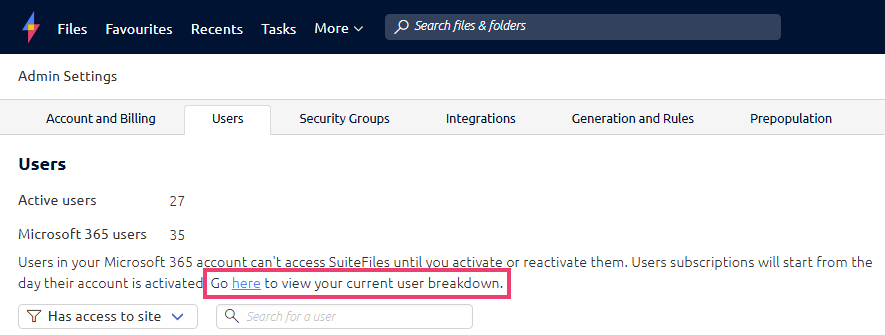 How to view your User Breakdown