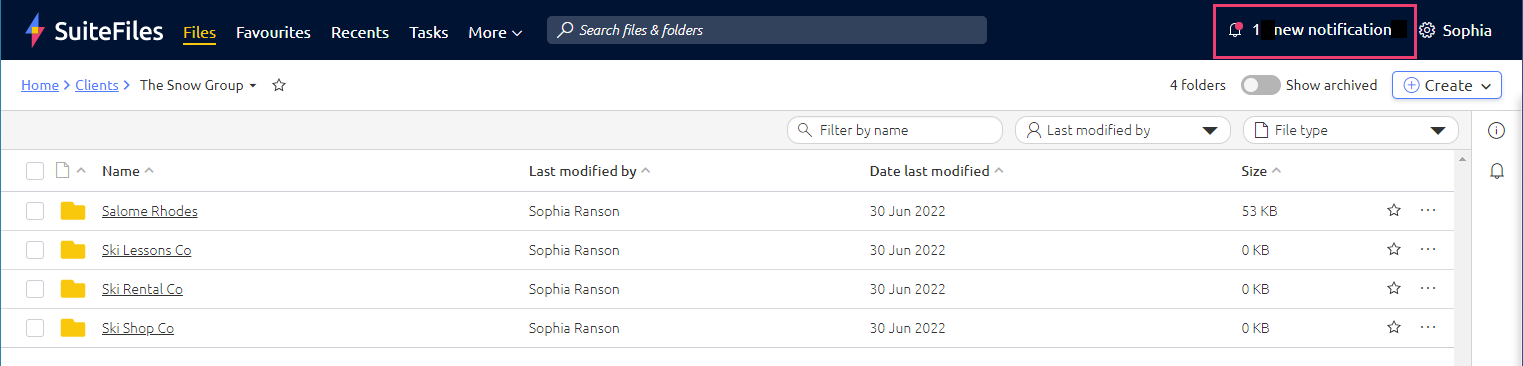 Notifications Side Panel