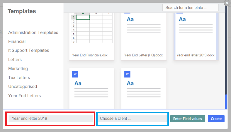 Creating a File from a Template