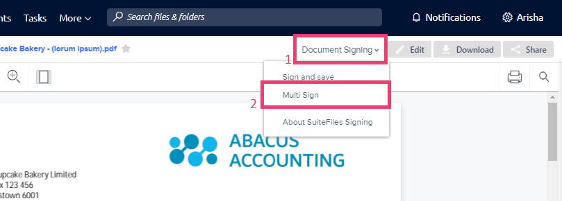 How do I send a document out for signing? (Multi Sign)